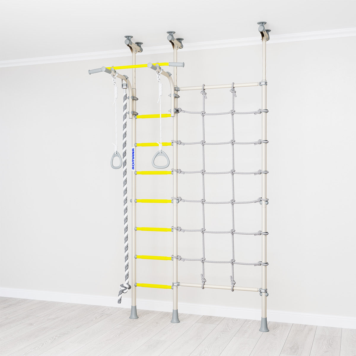 R3 Indoor climbing net, home playground, jungle gym, rings and ropes ...